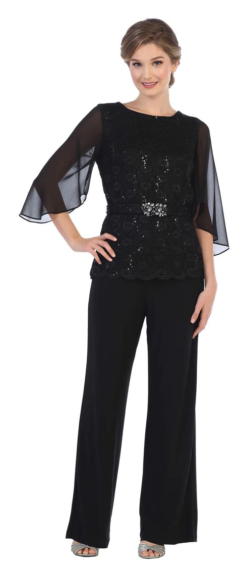 Black Mother Of The Bride Plus Size Pant Suit Dressoutlet For 9299 The Dress Outlet