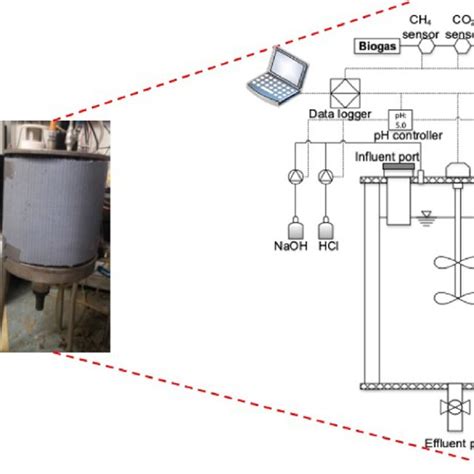 Photo And Schematic Diagram Of The Semi Continuous Reactor Download Scientific Diagram