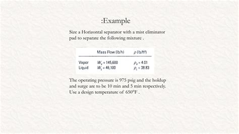 Two Phase Horizontal Separator Design Procedure Ppsx Pptx