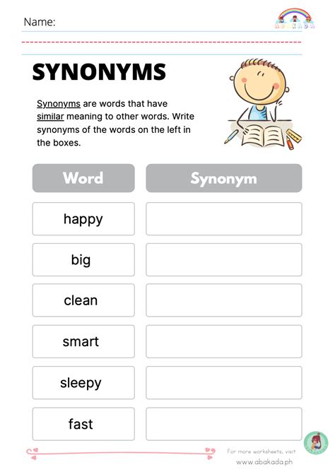 Synonyms Exercise For Grade 1 Live Worksheets Worksheets Library