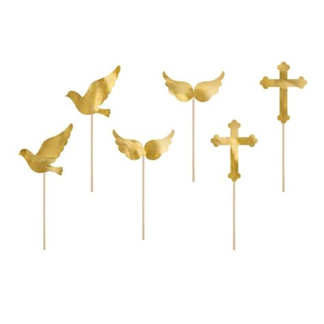 Топери за мъфиниКръщене златисти 6 броя Matistobg