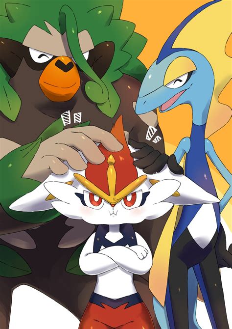 Cinderace Inteleon And Rillaboom Pokemon Drawn By Minamo Pixiv Danbooru