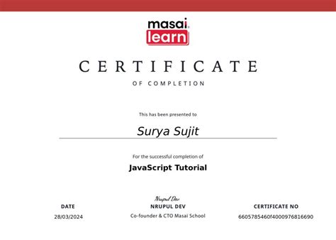 Completed Javascript Tutorial At Masai School Surya Sujit Posted On The Topic Linkedin