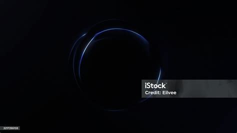 어두운 배경에 매끄럽게 빛나는 가장자리가 있는 미래 지향적인 네이비 에너지 구체 기술 Ai 공상 과학 고급 디자인 비즈니스 비주얼 또는 최신 Ui 요소에 적합합니다 3차원