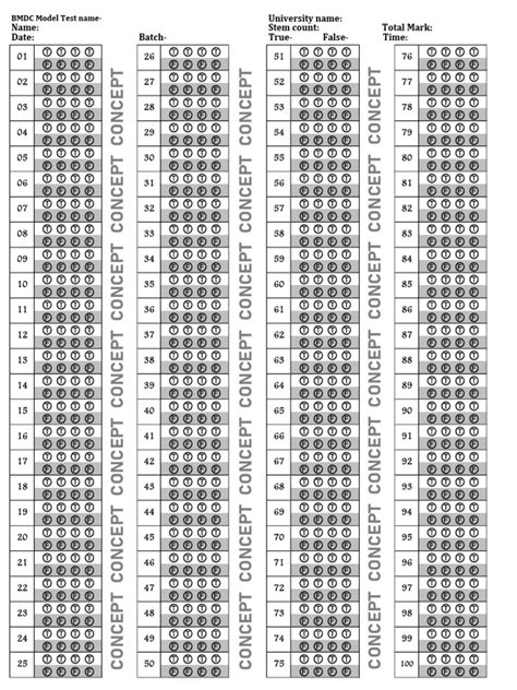 Simple Bold Bmdc Omr Pdf