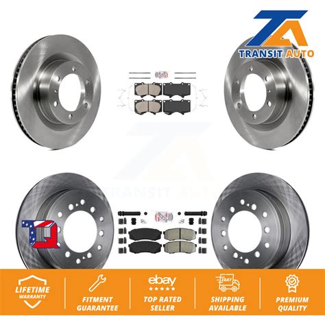 Front Ceramic Rear Semi Metallic Pad And Brake Rotors Kit For Toyota