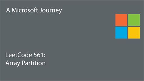 Leetcode 561 Array Partition A Microsoft Journey Youtube