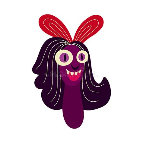 Worm Character For Halloween Holiday Cute Bizarre Comic Characters In Modern Flat Hand Drawn