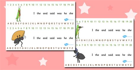 Cursive The Ant And The Grasshopper Combined Number And Alphabet Strips