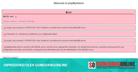 Cara Mengatasi Host Localhost Is Not Allowed To Connect To This
