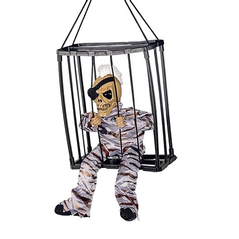 Halloween Animated Hanging Prisoner Cage Motion Sensor Activated