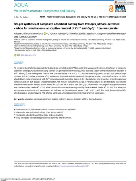 Sol Gel Synthesis Of Composite Adsorbent Coating From Activated Carbon For Simultaneous