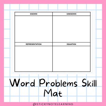 For All Grade Levels Word Problem Skill Mat TPT
