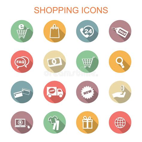 Advertising Long Shadow Icons Stock Vector Illustration Of Isolated