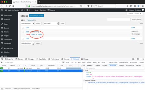Reusable Blocks Export As Json Link Does Not Work In Firefox · Issue