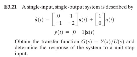 Solved E321 A Single Input Single Output System Is