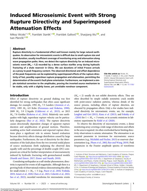 Pdf Induced Microseismic Event With Strong Rupture Directivity And