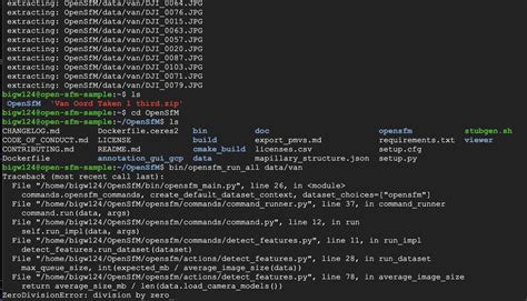 Zero Division Error Issue 784 Mapillary OpenSfM GitHub