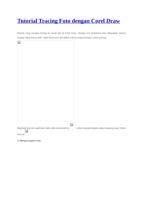 DOC Tutorial Tracing Foto Dengan Corel Draw DOKUMEN TIPS