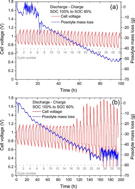 Cell Voltages During The Cycling Test And Mass Variations Of The