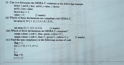 Solved I Can You Determine The Misra C Violations In The