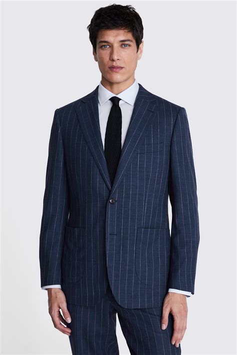 Italian Tailored Fit Blue Stripe Jacket Buy Online At Moss