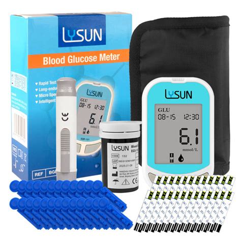 Blood Glucose Monitor Kit 50 Glucometer Strips 50 Lancets 1 Blood
