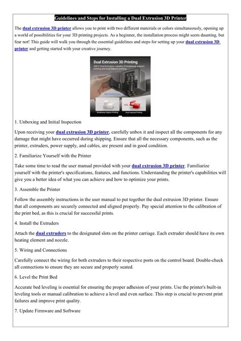 Ppt Guidelines And Steps For Installing A Dual Extrusion 3d Printer Powerpoint Presentation