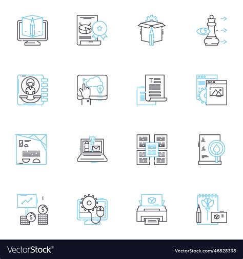 Email Advertising Linear Icons Set Targeting Vector Image