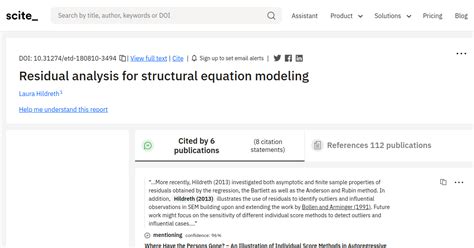 Residual Analysis For Structural Equation Modeling