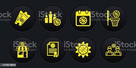 스포츠 상점과 농구 농구 인증서 상 계획 전략 개념 스포츠 달력 우승자 연단 선수 및 게임 티켓 아이콘을 설정합니다 벡터 0명에 대한 스톡 벡터 아트 및 기타 이미지