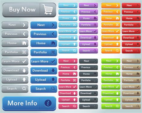 Free Vector Website Pushbutton Set 01 Free Download