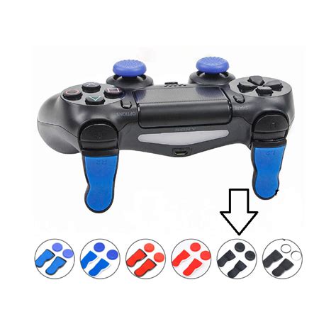 Ps4 Ds4 Extended L2 R2 Fps Trigger Cap Pro Black With Black Thumbcaps