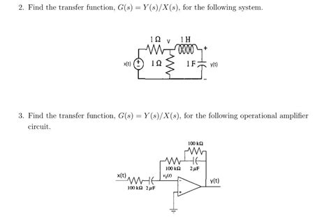 Solved 2 Find The Transfer Function G S Y S X S For