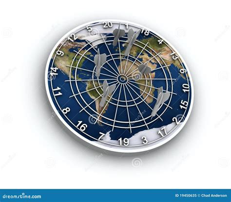 Earth Map Dart Board Stock Illustration Illustration Of Business