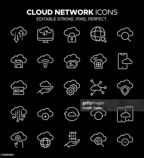 Cloud Network Icon Set Cloud Computing Network Connection Data Storage Cloud Server High Res