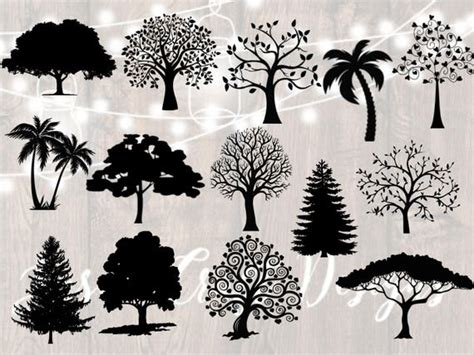 Tree Silhouette Svg Bundle Tree Svg Tree Silhouette Svg Etsy