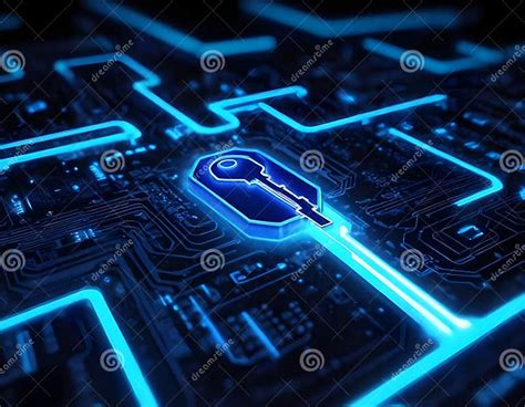 Glowing Blue Digital Key On Circuit Board Importance Of Cybersecurity In Digital Age Secure