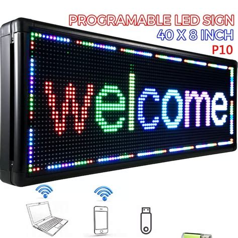 Programmable Led Scrolling Message Sign Etsy