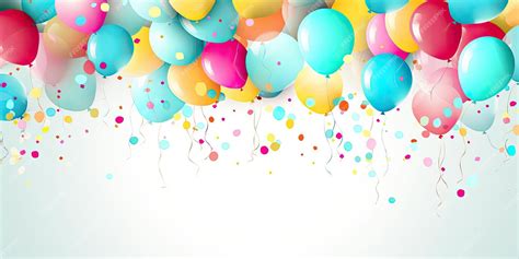 Premium Photo Joyful Birthday Bash Colorful Balloons And Confetti