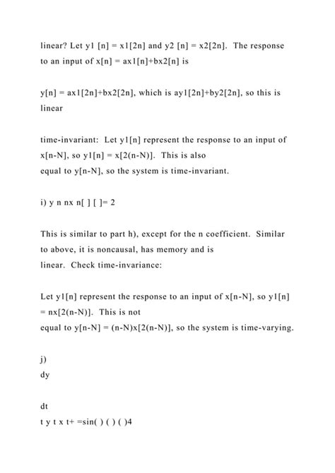 Continuous Time Convolution1 Solve The Following For Y T Docx