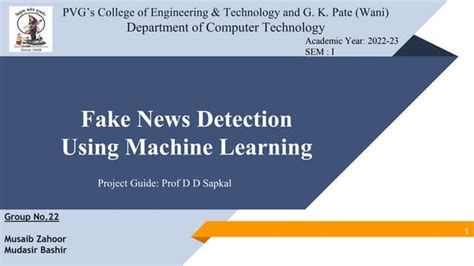 Fake News Detection Using Machine Learning Algorithm Pptx