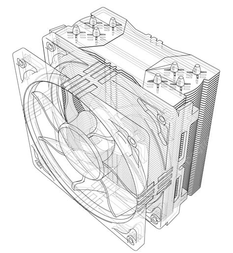Cpu Coller Concepto Disipador Vectorial Reducción Térmica Vector Png
