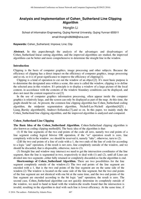 Pdf Analysis And Implementation Of Cohensutherland Line Clipping