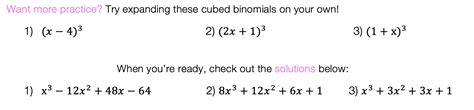 Binomial Cubic Expansion Algebra 2 Trig Math Lessons