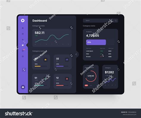 Dashboard Design App Interface Ui Ux Stock Vector Royalty Free