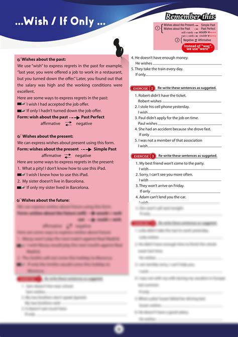 solution quiz exercises english 2 bac quiz exercises 6 wish if only