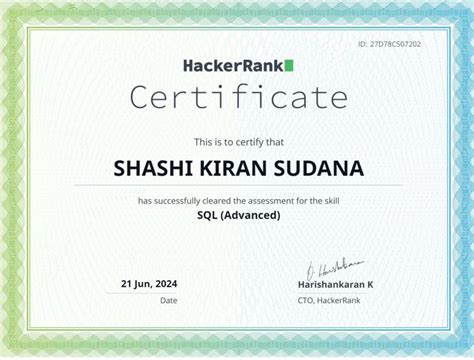 Shashi Kiran Sudana On Linkedin Sql Advancedsql Hackerrank Dataanalytics Databasemanagement