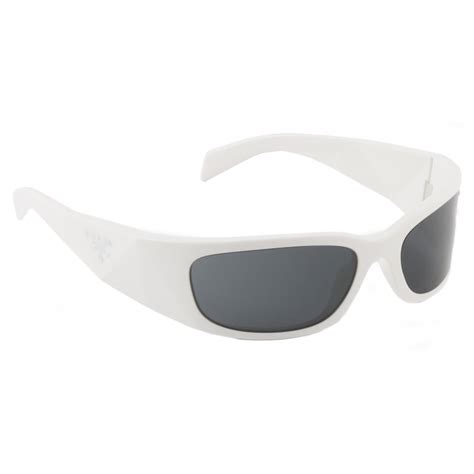 Prada Prada Symbole Wrap Around Sunglasses Chalk White Slate Gray Prada Collection