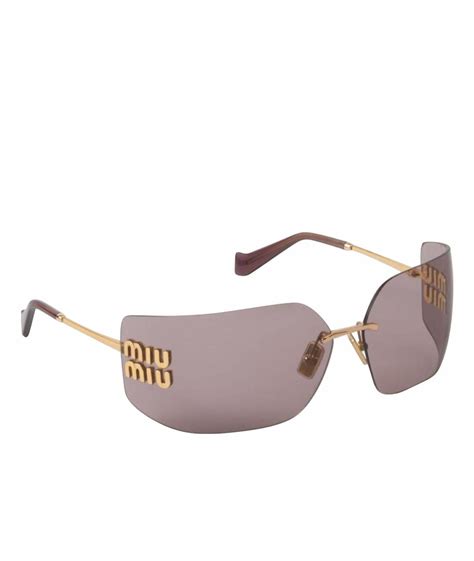 Miu Miu Фиолетовые металлические солнцезащитные очки для женщин купить в интернет магазине с